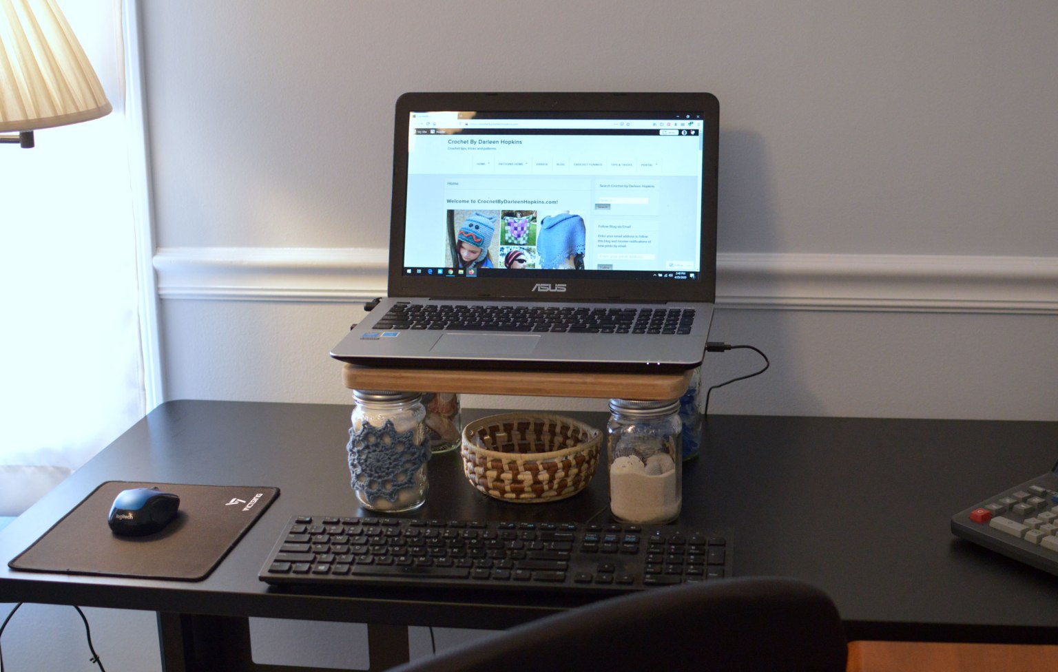 Crochet Enhances a DIY Laptop Stand | Crochet By Darleen Hopkins